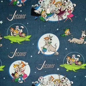 Cartoon Fabrics Jetsons 100% Cotton George Jane Judy Elroy Astro Rosie ...