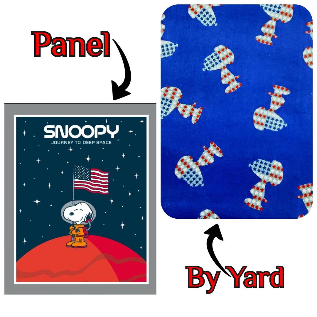 Fabric Snoopy Space Force Usa/stars & Stripes Snoopy Panel 36"x45" 100% ...