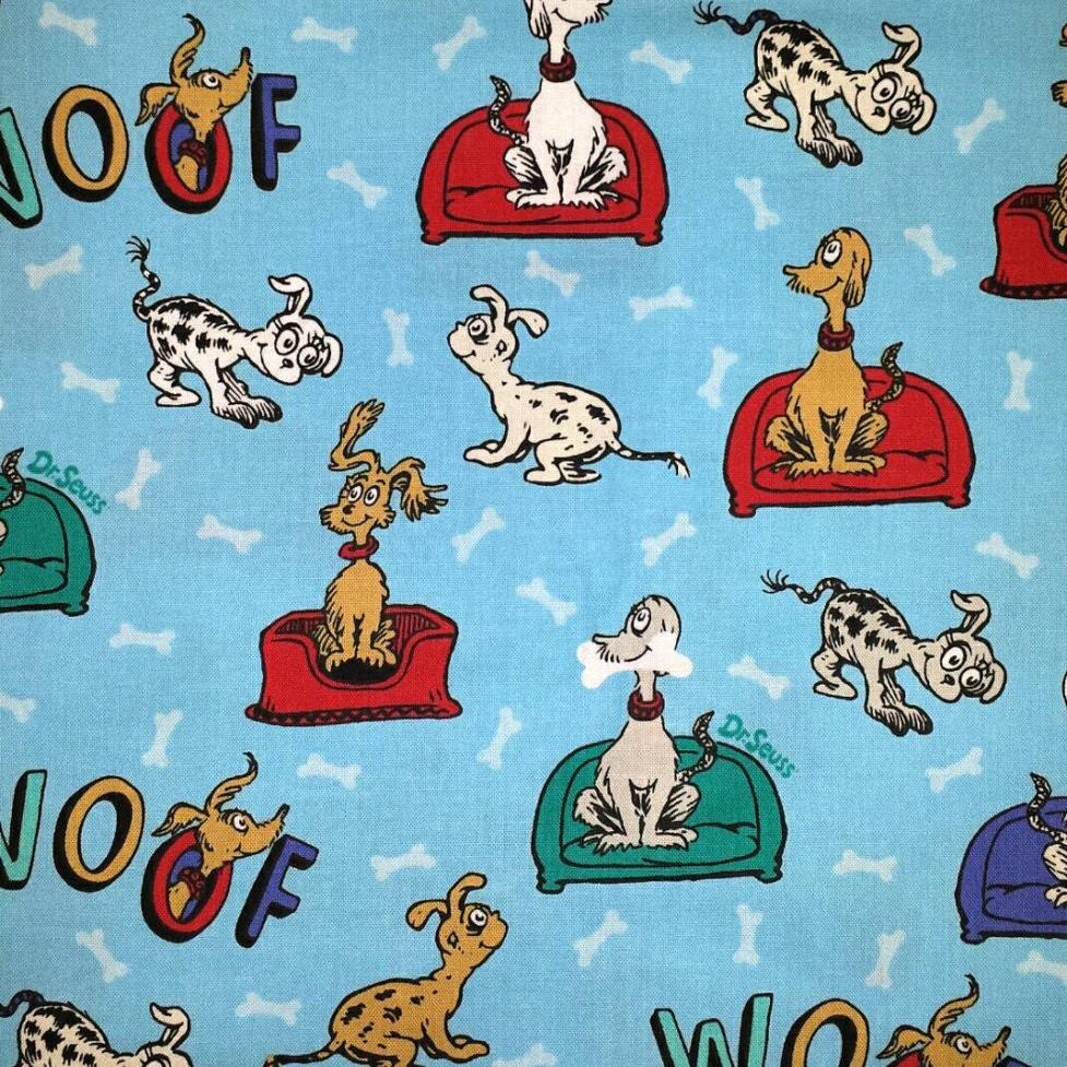 Fabrics DR. Seuss Dogs Woof/what Pet Shall I Get? FQ 1/2 Yd 100 % ...