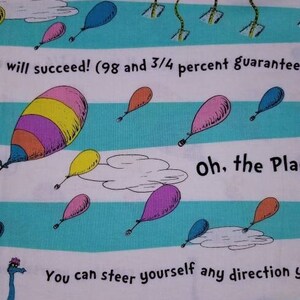 Dr Seuss Fabric Oh Places You'll Go Balloons 100% Cotton Quilt Fabrics ...