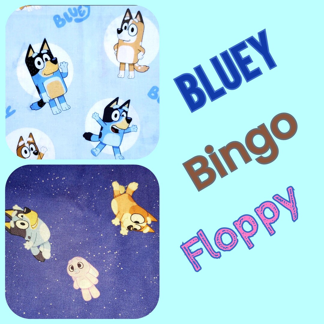 Fabric Bluey Bingo Floppy Circles or Goodnight 100% Cotton 1/2 Yd FQ ...