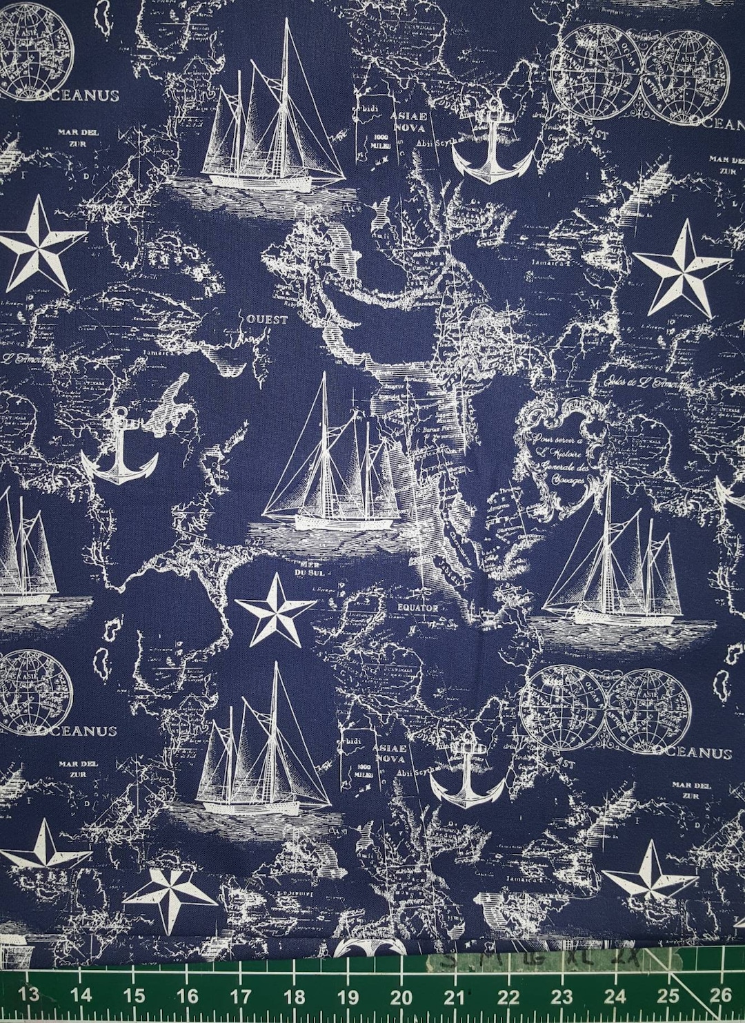 Scrub Tops Maps Sailing the Seven Seas Travel Nautical Especially ...