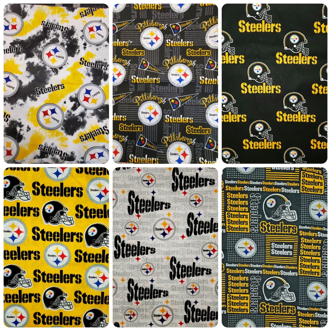 Football FABRIC NFL Steelers Pittsburgh Cotton 1/2 Yd Remnants & 5" to ...