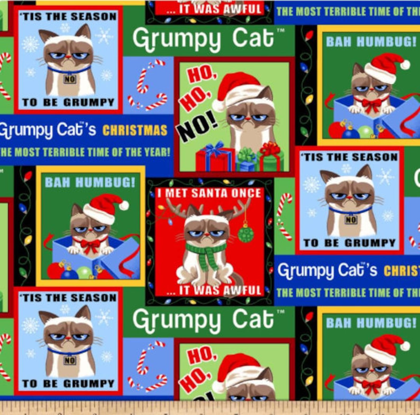 Fabrics Grumpy Cat Humbug Get Lost Soft 100 % Cotton, Quilting, Crafts ...