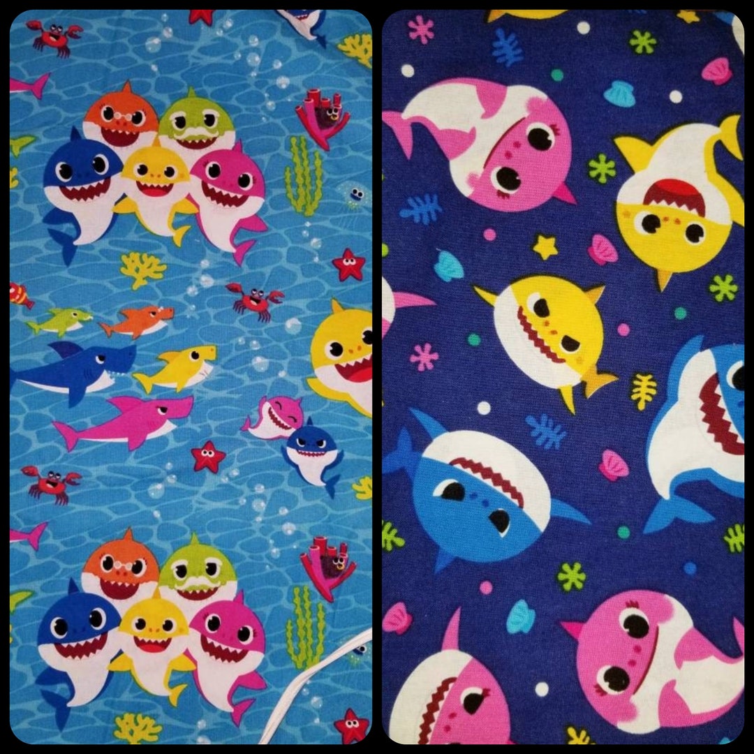 Baby Shark FABRIC 100% Cotton Quilt Fabrics by Yard FQ Sewing Supplies ...