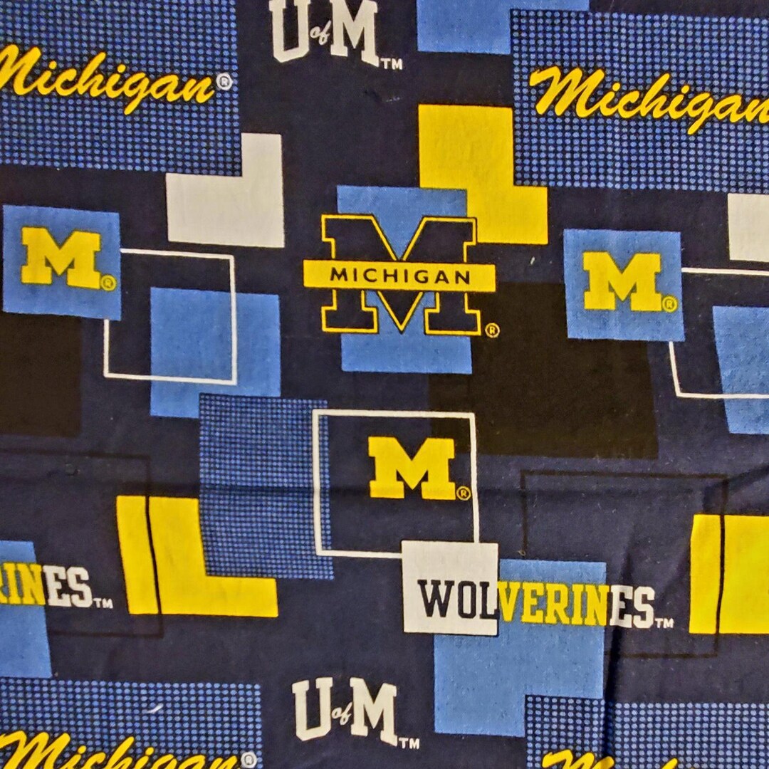 FABRIC University of Michigan Wolverines Ncaa Football 100% Smooth ...