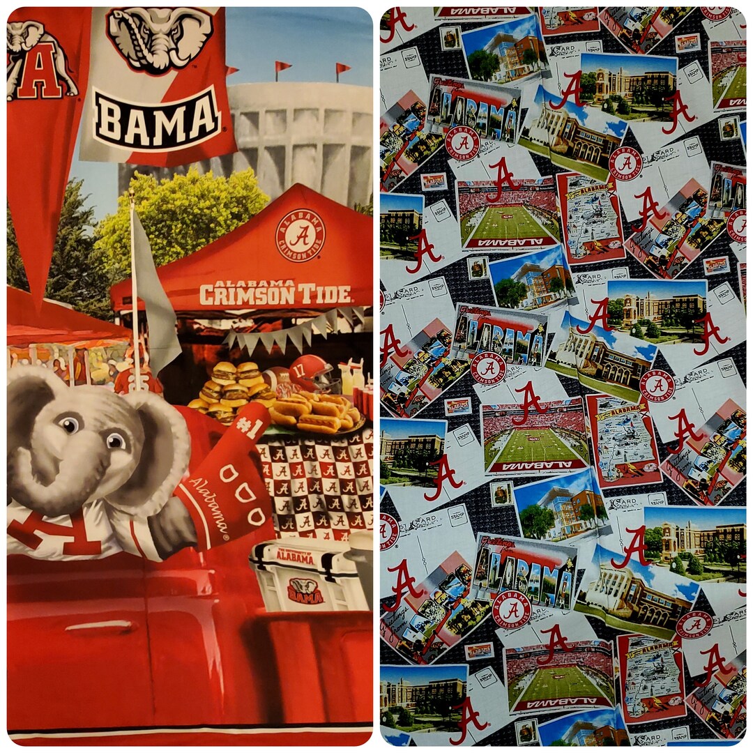 Fabric Alabama Panel or RARE Bama Crimson Roll Tide Big Al Tailgate ...
