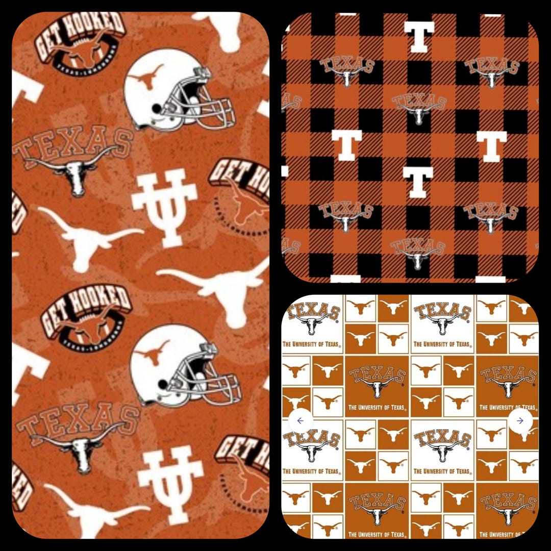 FABRIC University of Texas Longhorns Hook 'em Horns Ncaa Football 100% ...