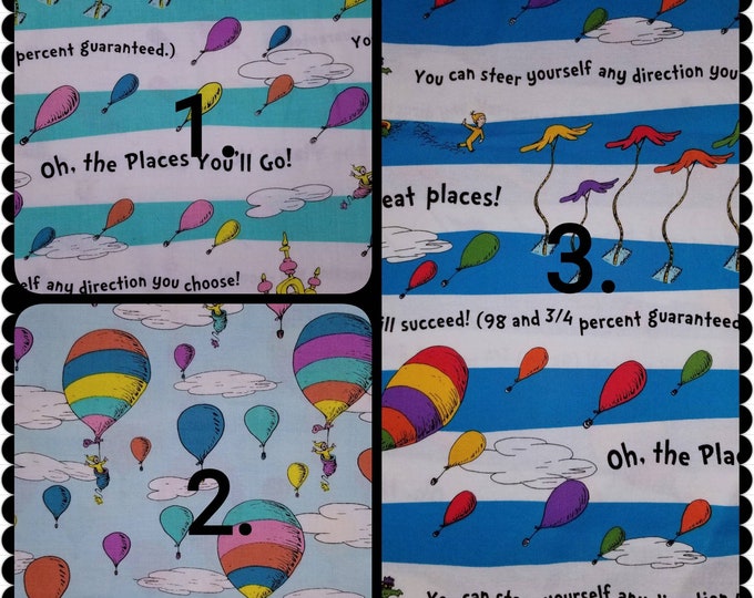 Dr Seuss Fabric Oh Places You'll Go Balloons 100% Cotton Quilt Fabrics ...