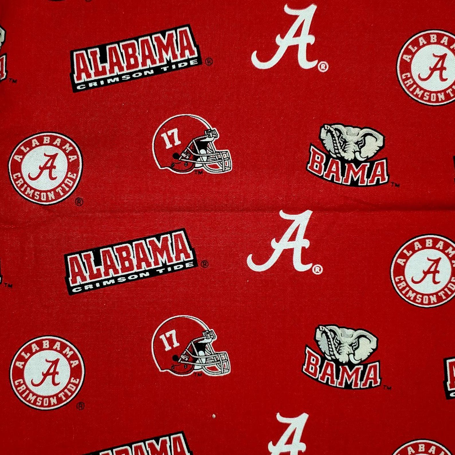 Fabric Alabama Roll Tide /by Half Yard 100% Quilting Crimson Team ...