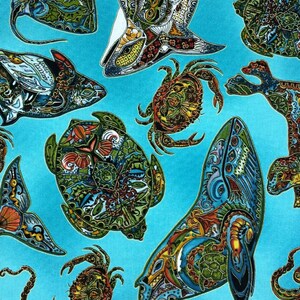Scrub Top Sharks Dolphins Octopus Animal Spirits Stingrays Whales ...