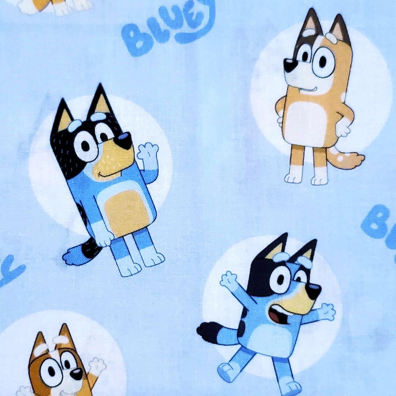 Fabric Bluey Bingo Floppy Circles or Goodnight 100% Cotton 1/2 Yd FQ ...