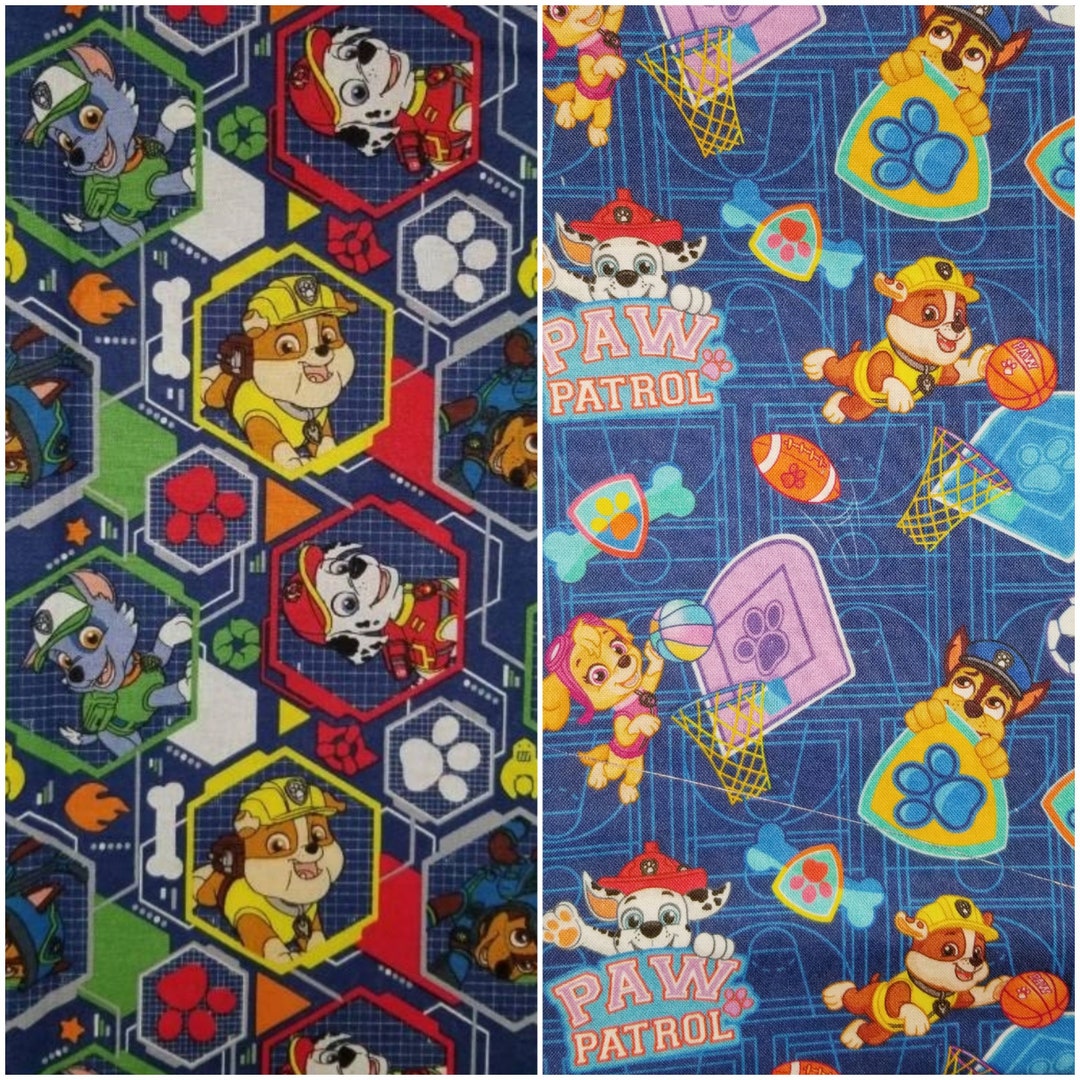 Fabrics Paw Patrol 100% Cotton Quilt Chase Marshall Rubble Rocky DIY ...