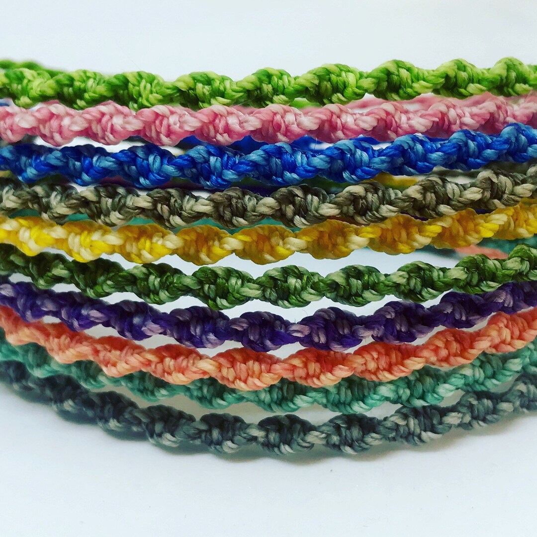 Two Toned String Bracelet, Twisted Bracelet, Waterproof Bracelet, Wax ...
