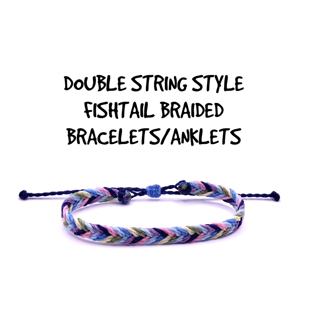 Double String Style Fishtail Braided Wax String Bracelet, Fishtail ...