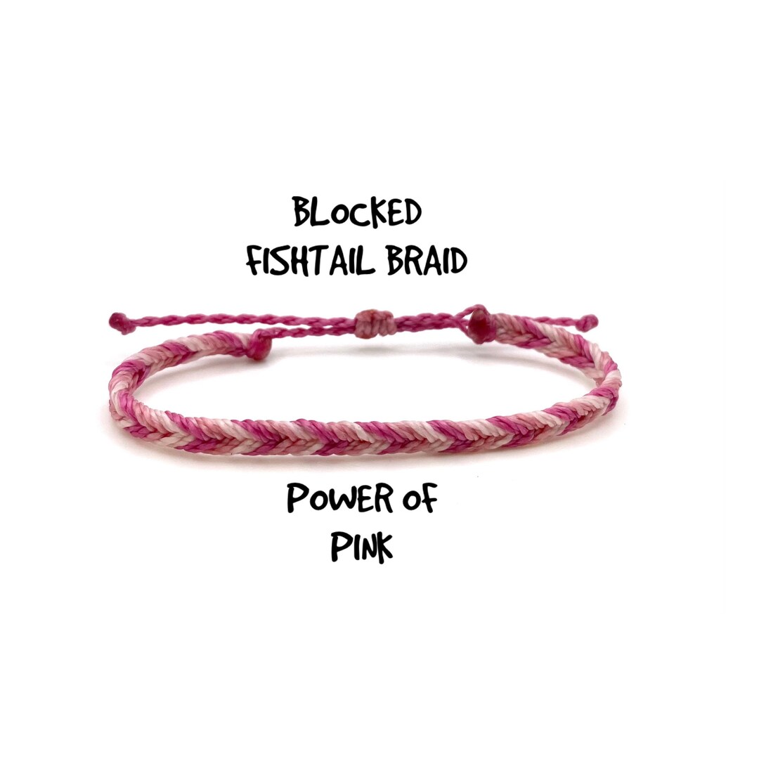 Block Style Fishtail Braided Wax String Bracelet, Fishtail Anklet ...