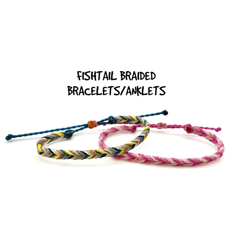 Fishtail Braided Wax String Bracelet Fishtail Anklet - Etsy