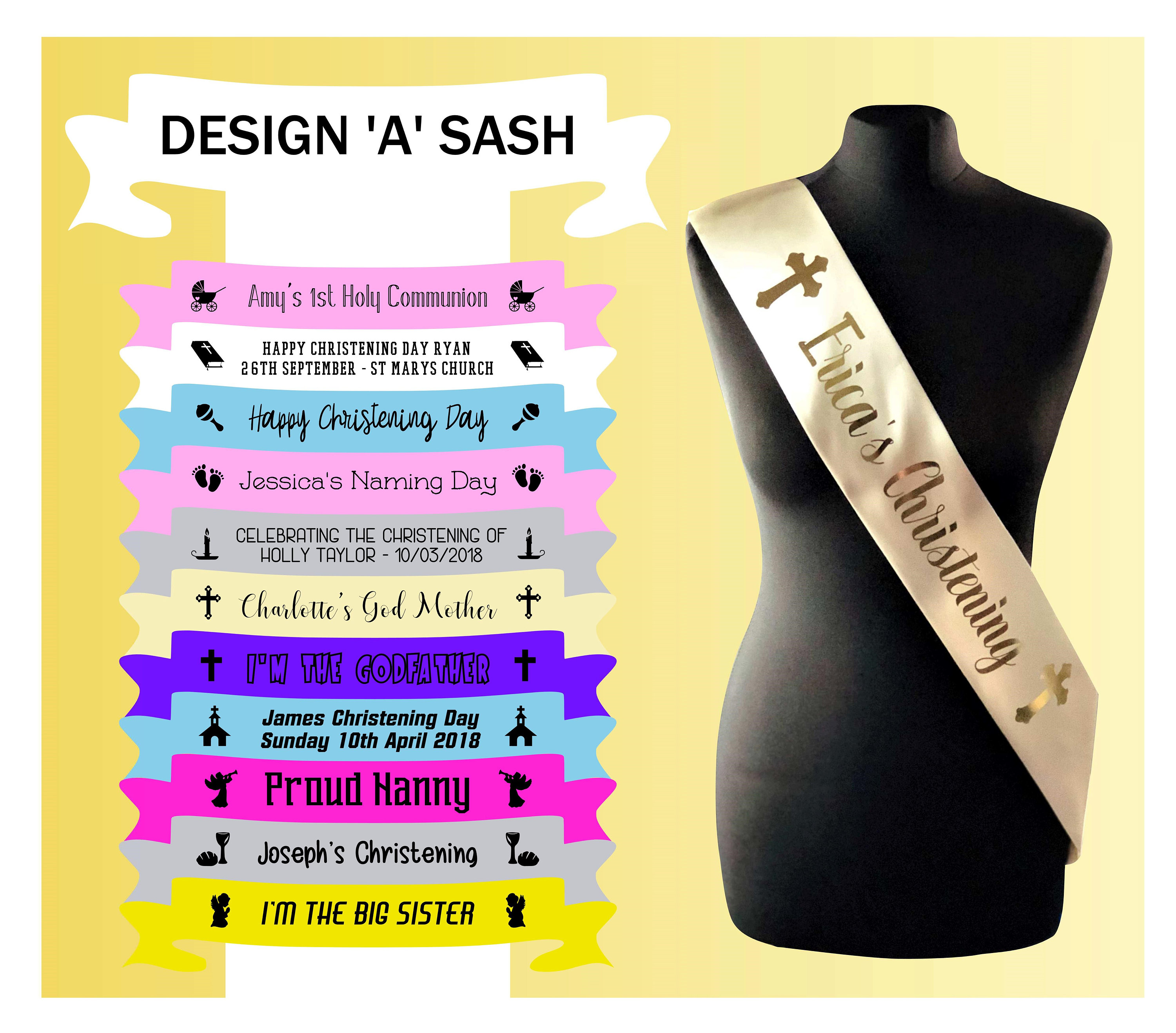 Personalised First Holy Communion Confirmation Sash Sashes Any | Etsy