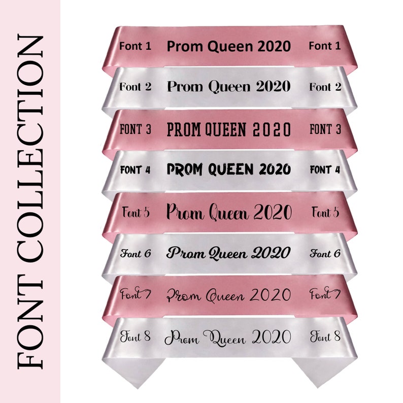 Personalised Prom Sash Sashes School Leavers Prom King Queen Homecoming ...