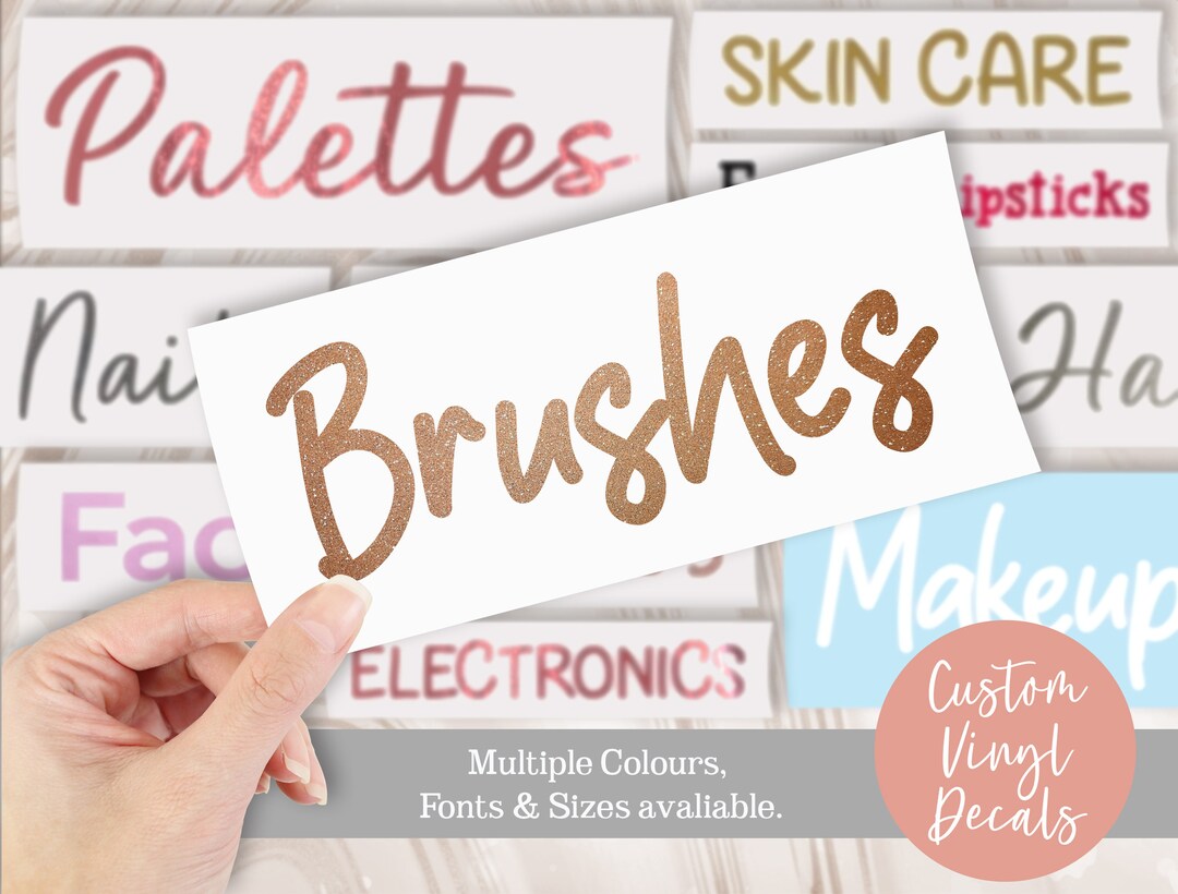 Make up Vinyl Decal Labels - Custom Make up Room Storage Organising ...