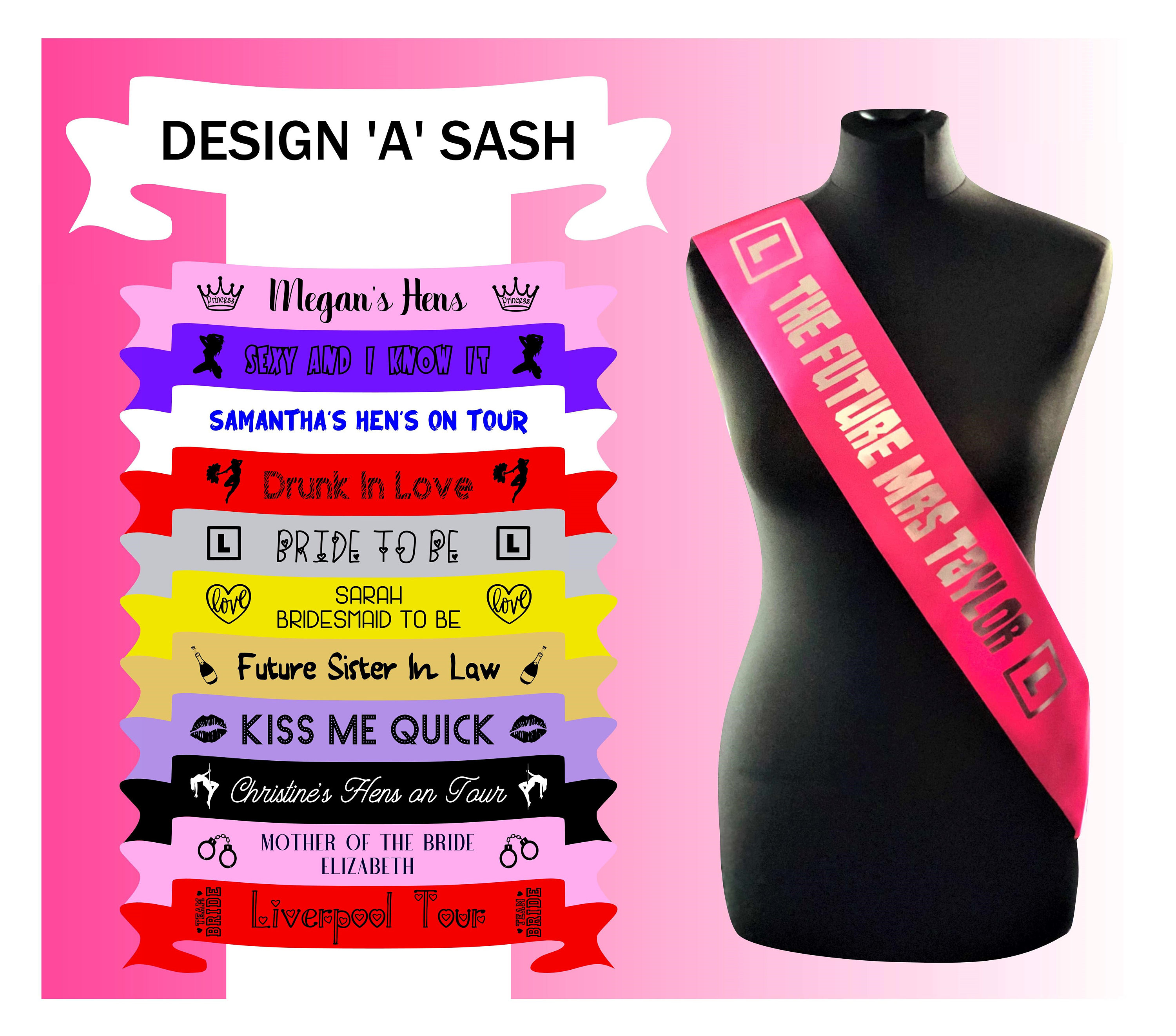Personalised Hen Do Sashes Girls on Tour Bride to Be Sexy Hens - Etsy UK
