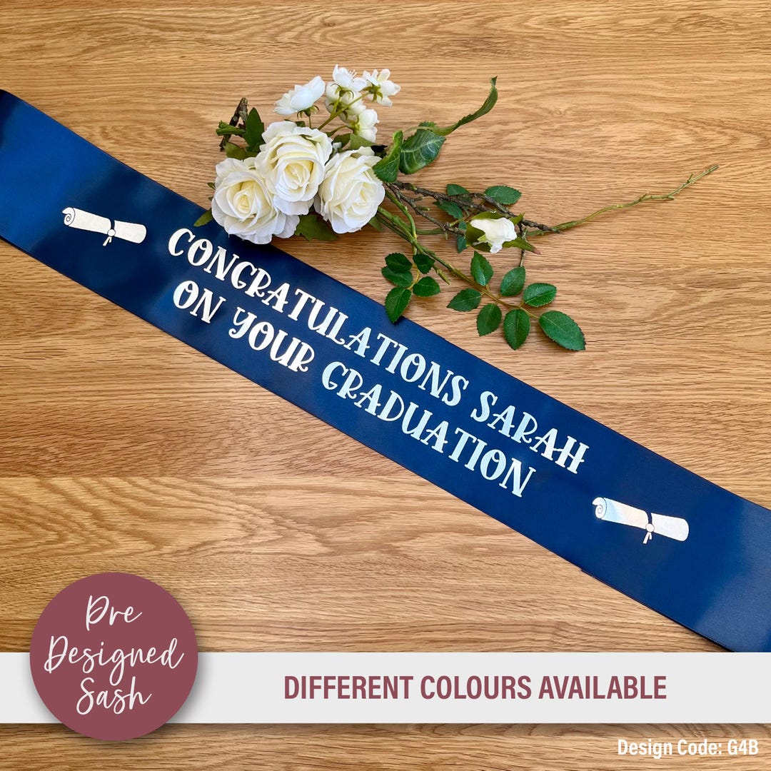 Personalised Congratulations on Your Graduation Sash With Scroll ...