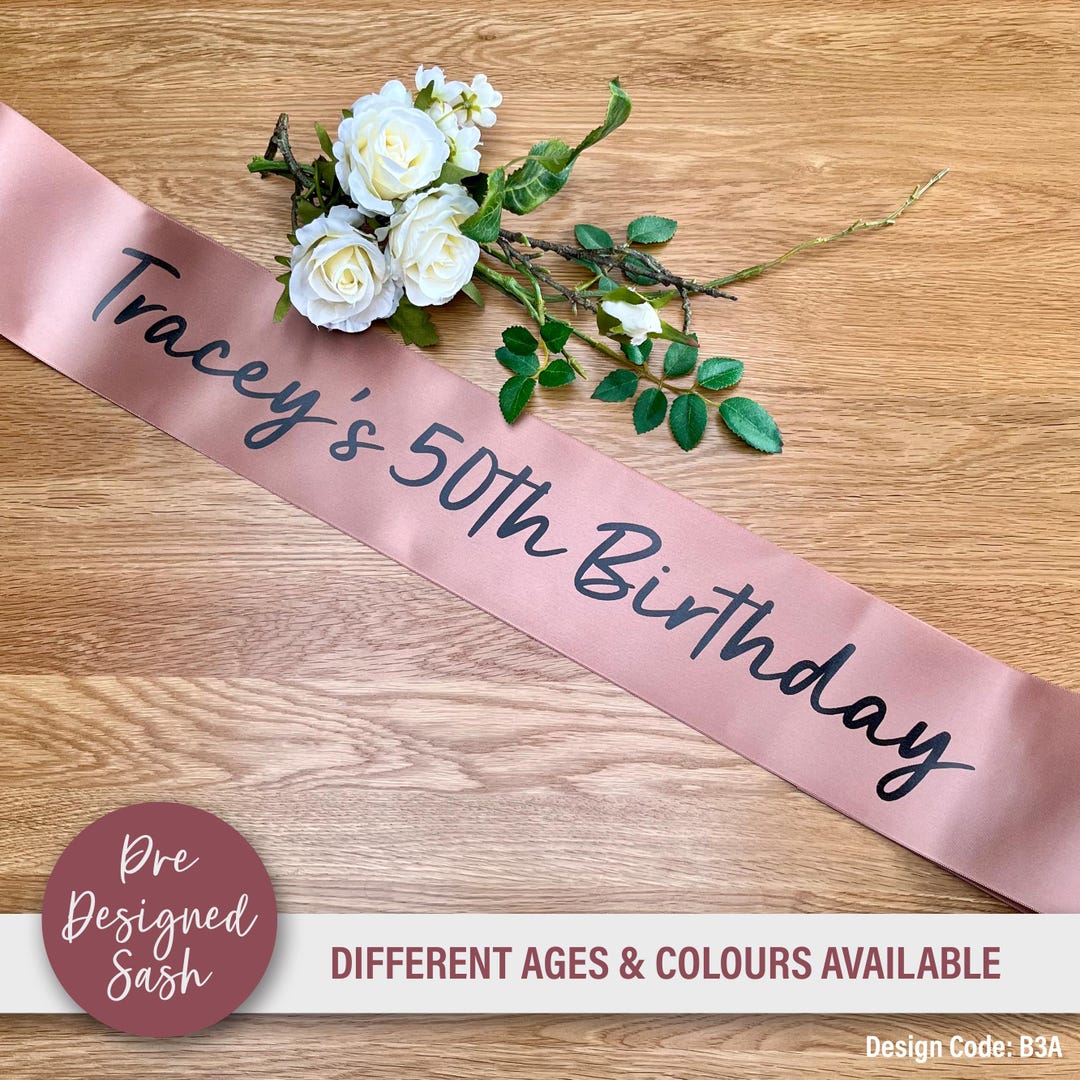Personalised Birthday Sash - Any Age -multiple Colours -party Sashes ...
