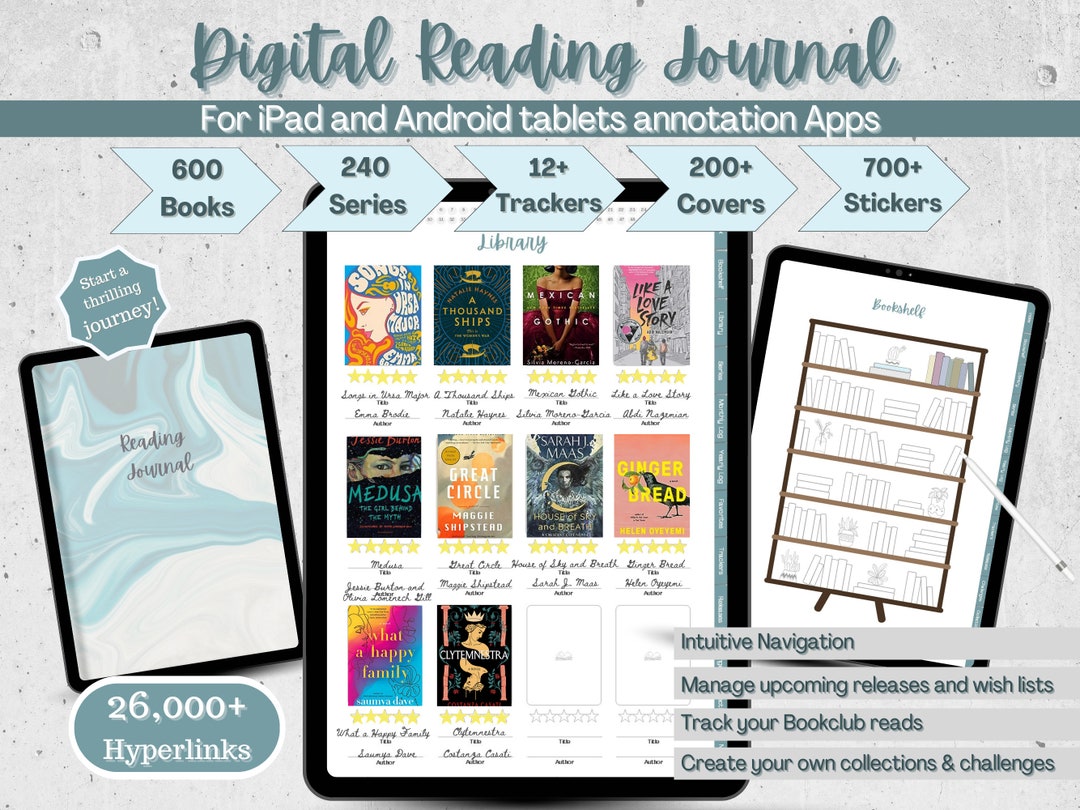 Digital Reading Journal, Book Review Journal, Reading Journal Goodnotes ...