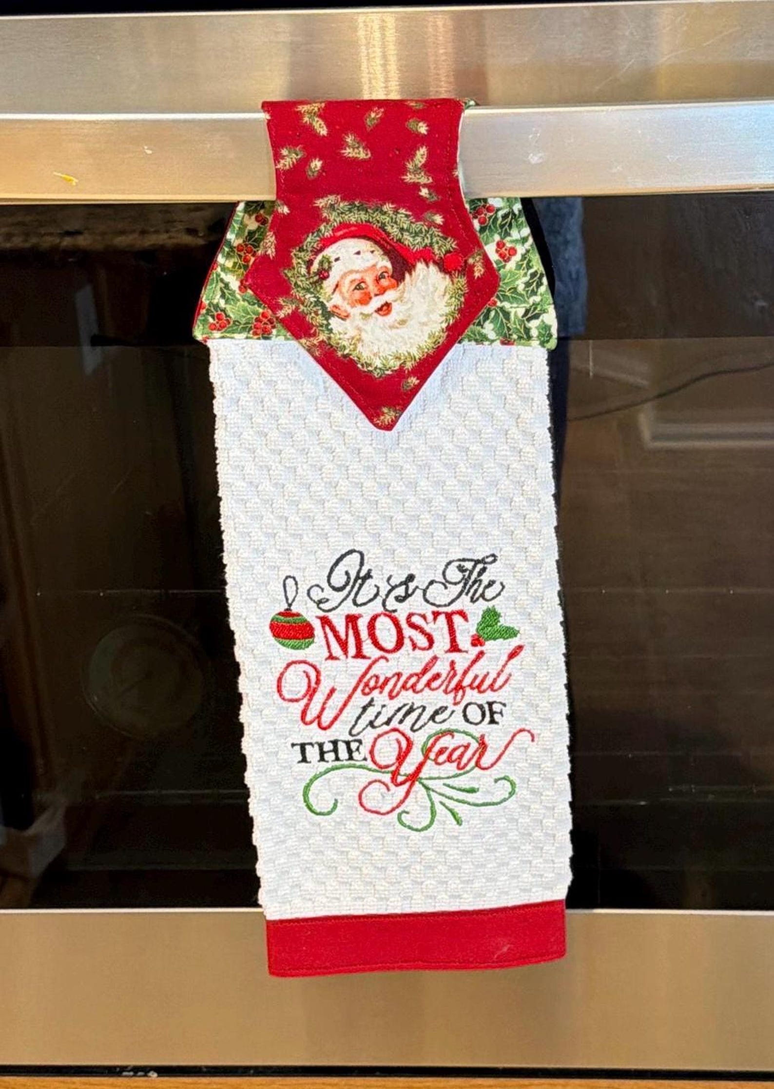 Jolly Santa Face. Embroidered It’s the Most Wonderful Time of the Year ...