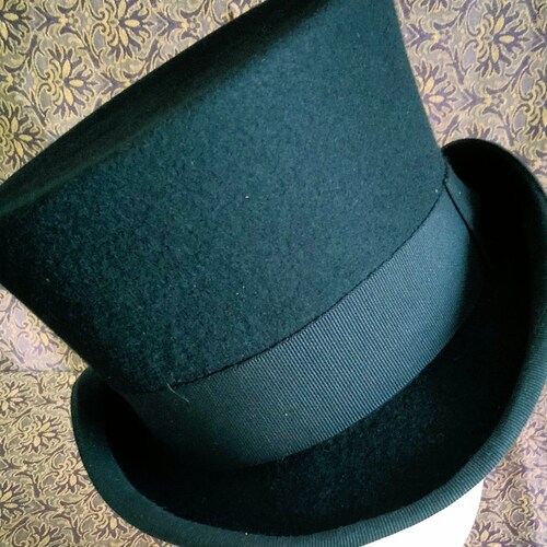 Victorian Style Wool Felt Top Hat 15 Cm - Etsy