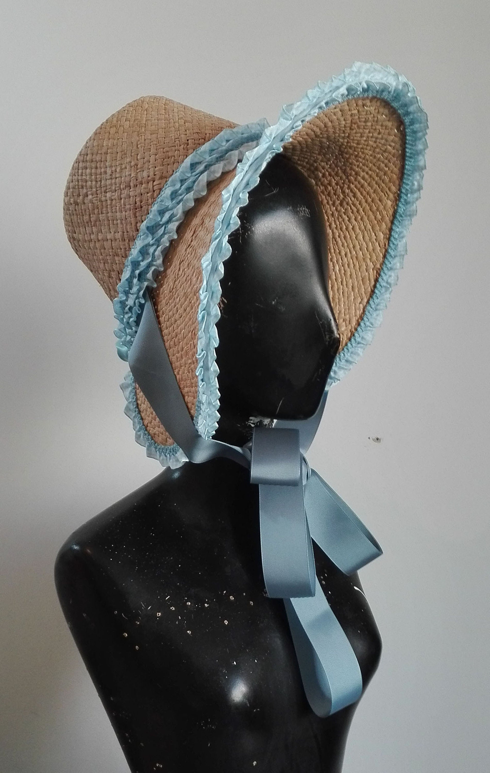 Regency Style Straw Poke Bonnet - Etsy