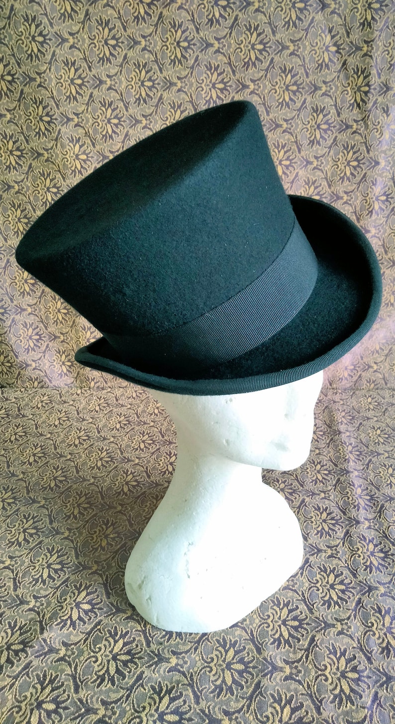 Victorian Style Wool Felt Top Hat 12 Cm - Etsy