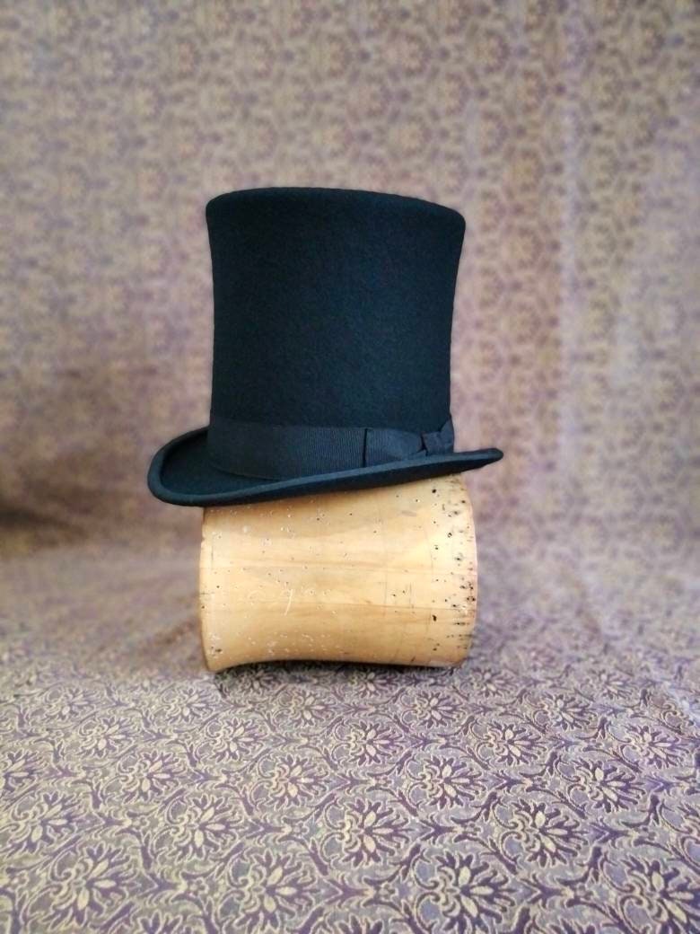 Victorian Style, Wool Felt Top Hat 20 Cm - Etsy