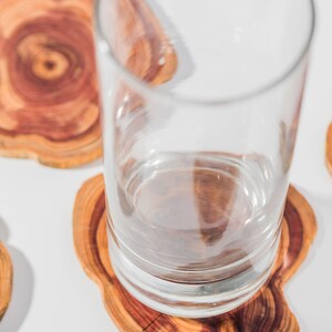 Red Cedar Wood Slice Coasters Rustic Tree Slice Wooden Coasters Custom ...