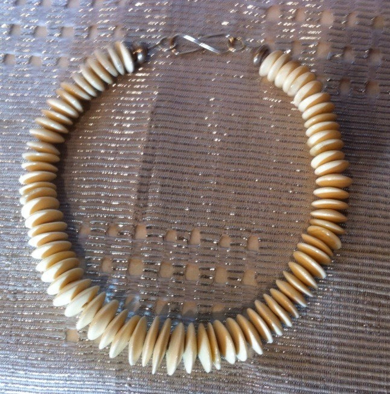 African Bone Necklace // Trade Beads // Handmade Beads // White ...