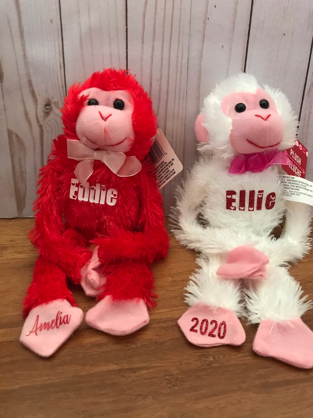 Personalized Monkeys, Valentine's Day Gift, Valentine - Etsy