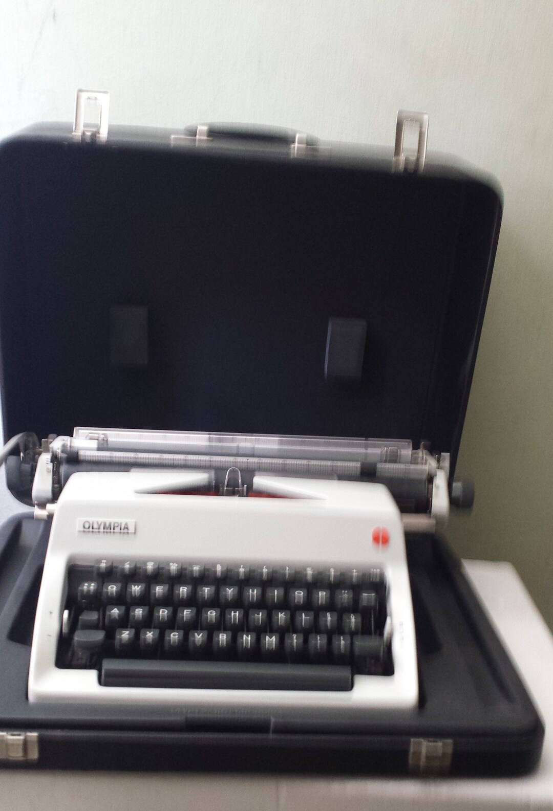 Vintage Large Typewriter, Olympia, With Its Carrying Case, Black and ...