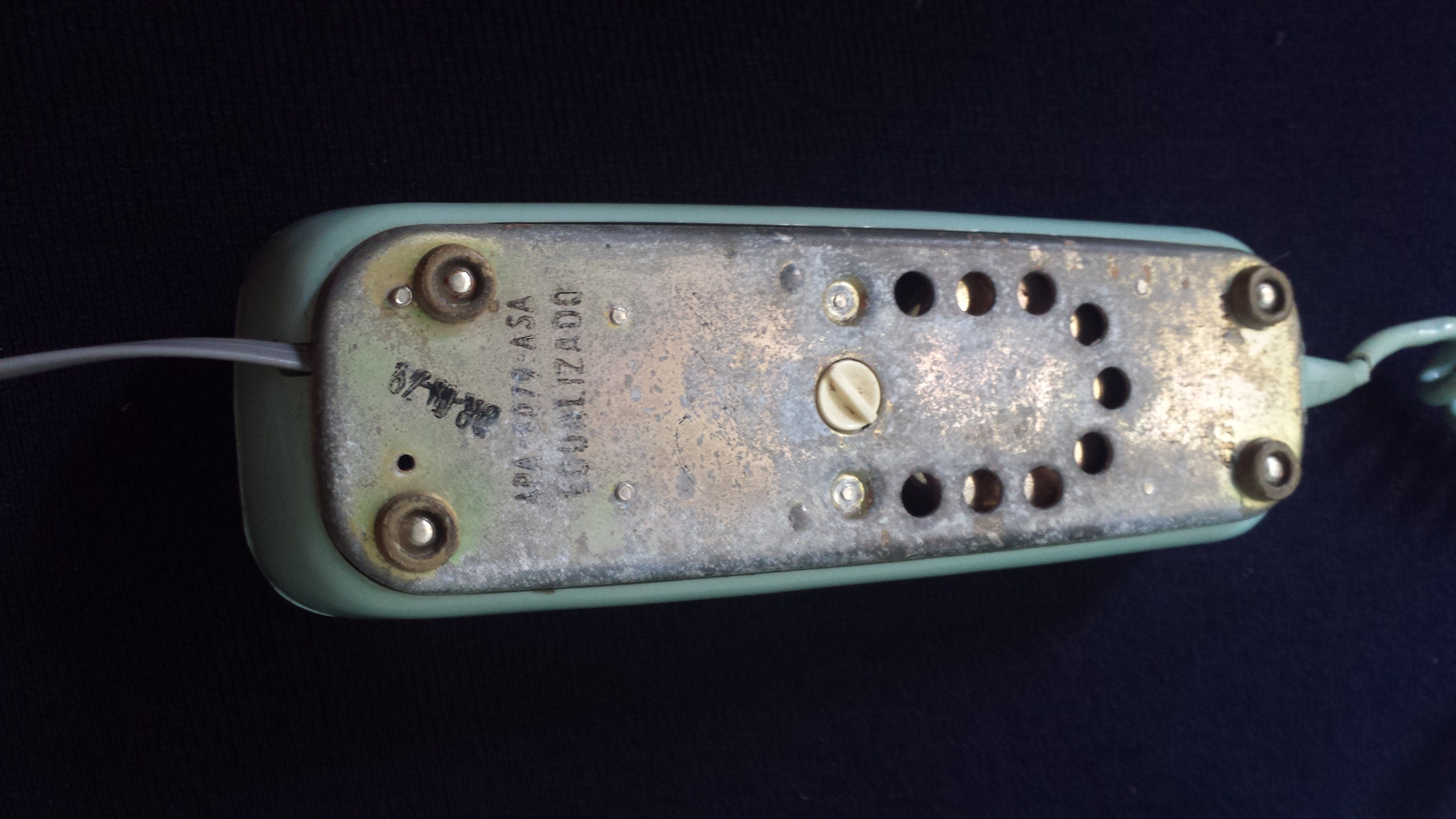 Working Vintage Manual Landline Telephone, Rectangular Green Color ...