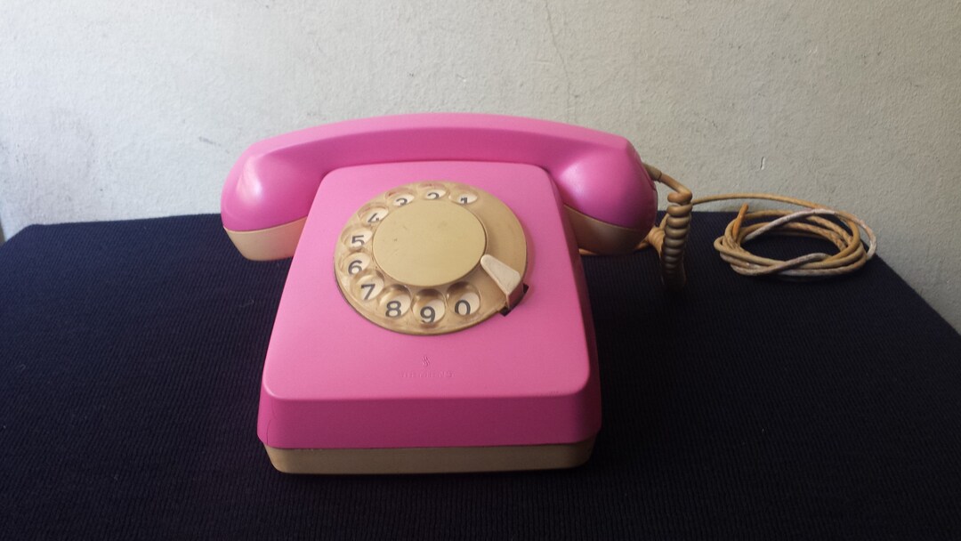Vintage Dark Pink Telephone Siemens Pink Dial Telephone, Pink Telephone ...