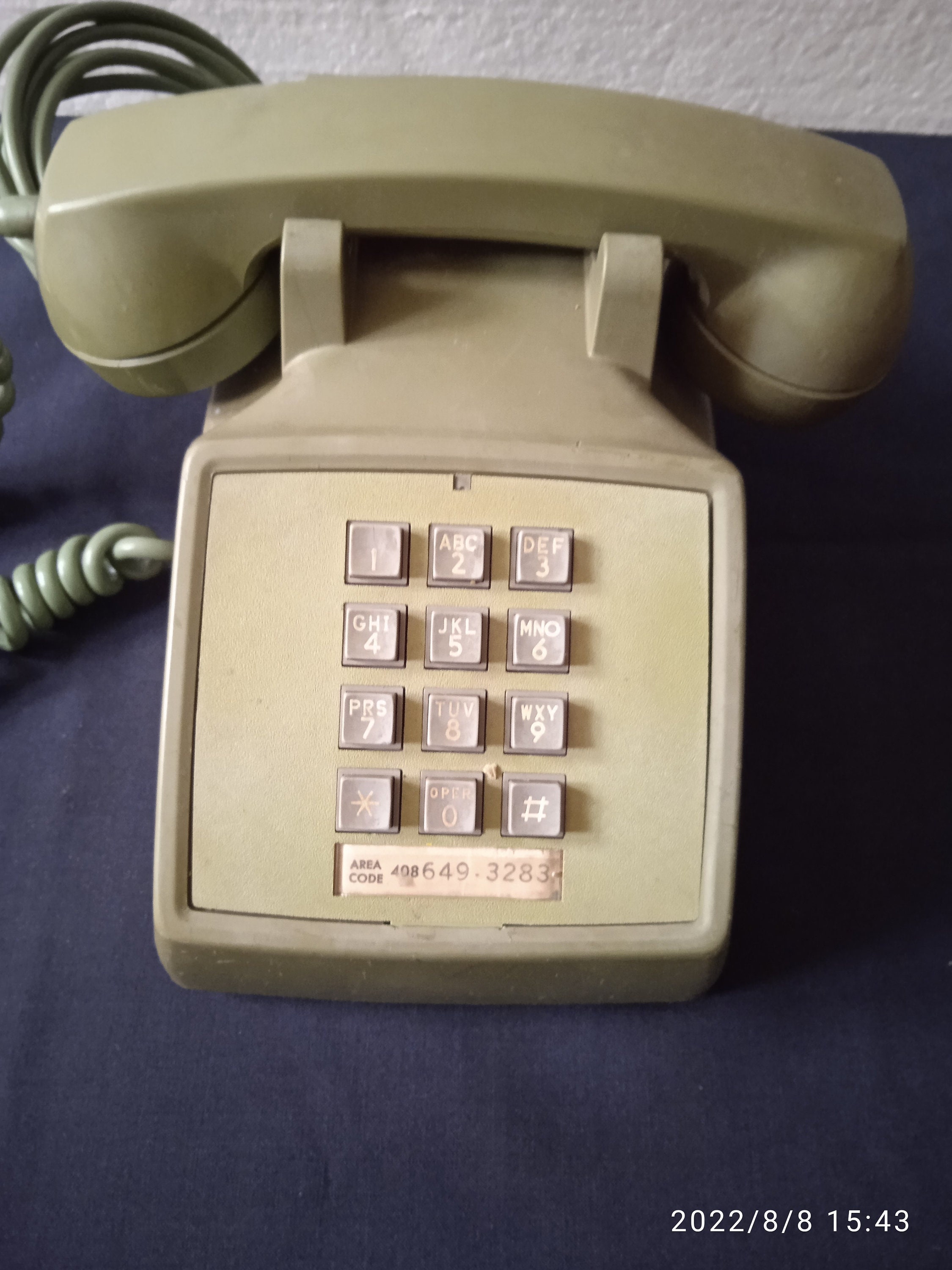 Push Button Telephone Green