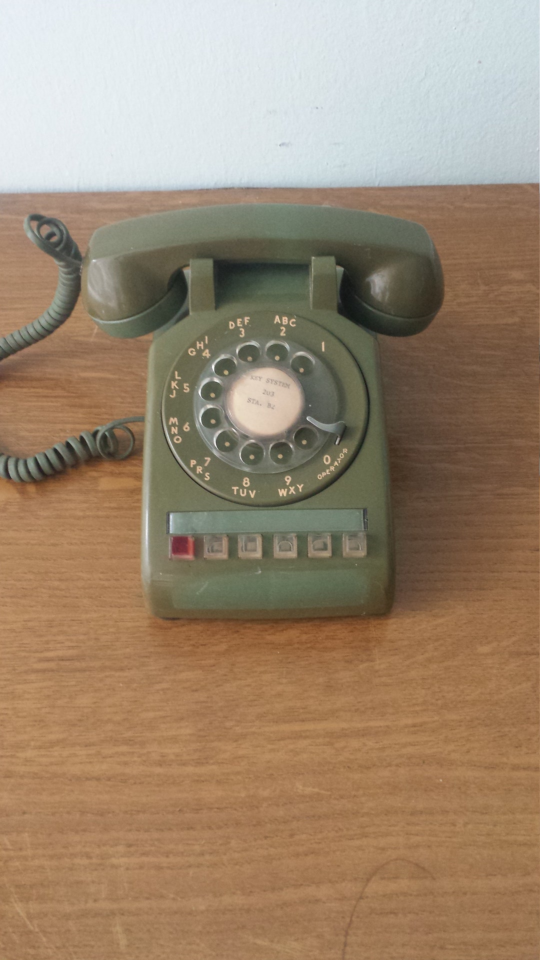 Standard Vintage Telephone Manual Dial Telephone, Green Landline ...