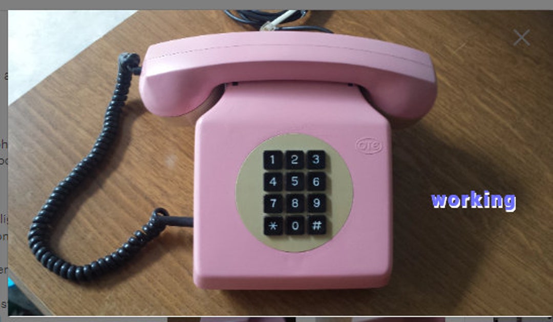 Working Pink Vintage Landline Telephone, Retro Telephone, Pink Dial ...
