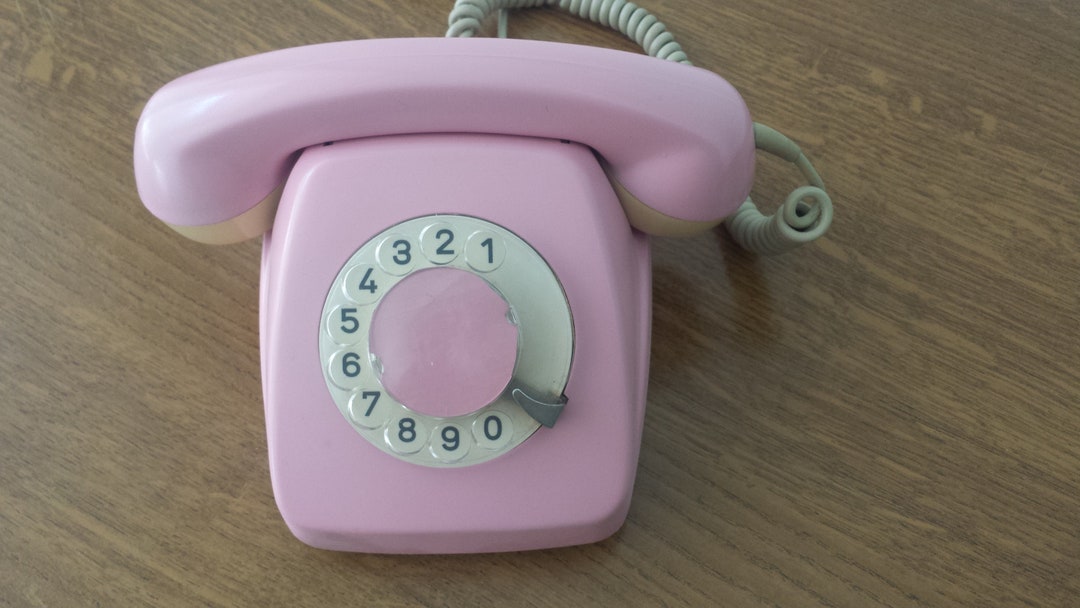 1 Pink Vintage Retro Telephone, Pink Dial Telephone, Pink Telephone ...