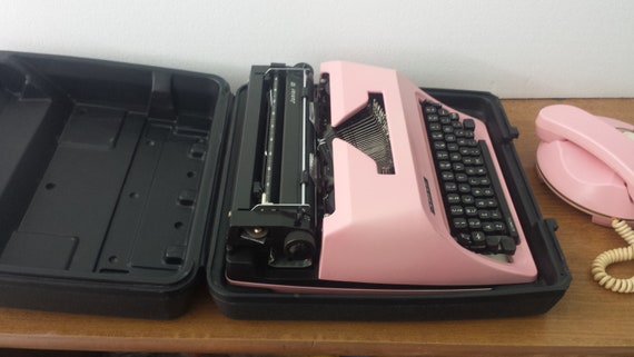 Manual Portable Typewriter With Carrying Case Pink Color | Etsy