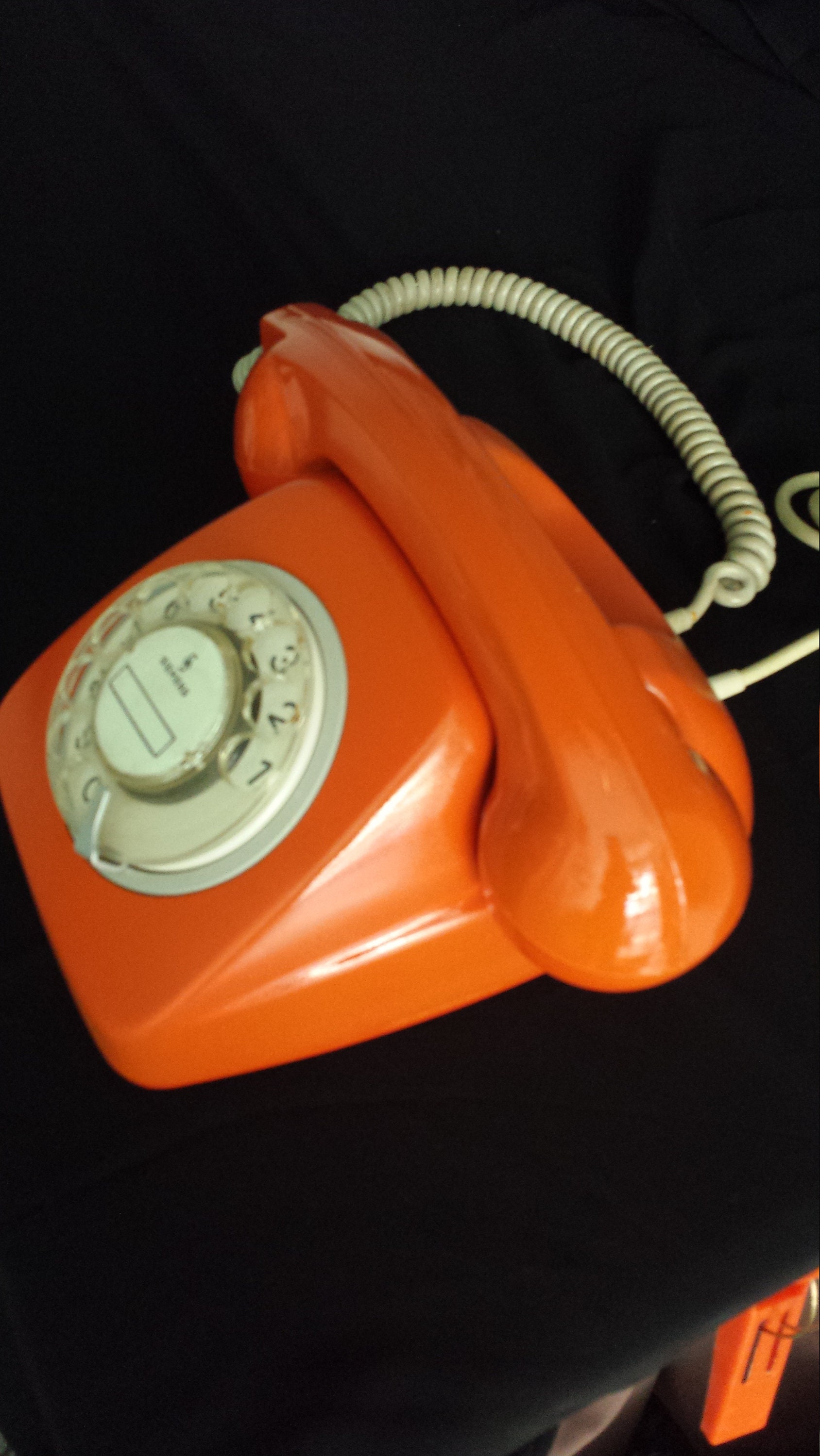 Vintage Orange Telephone, Retro Telephone, Orange Rotary Telephone ...