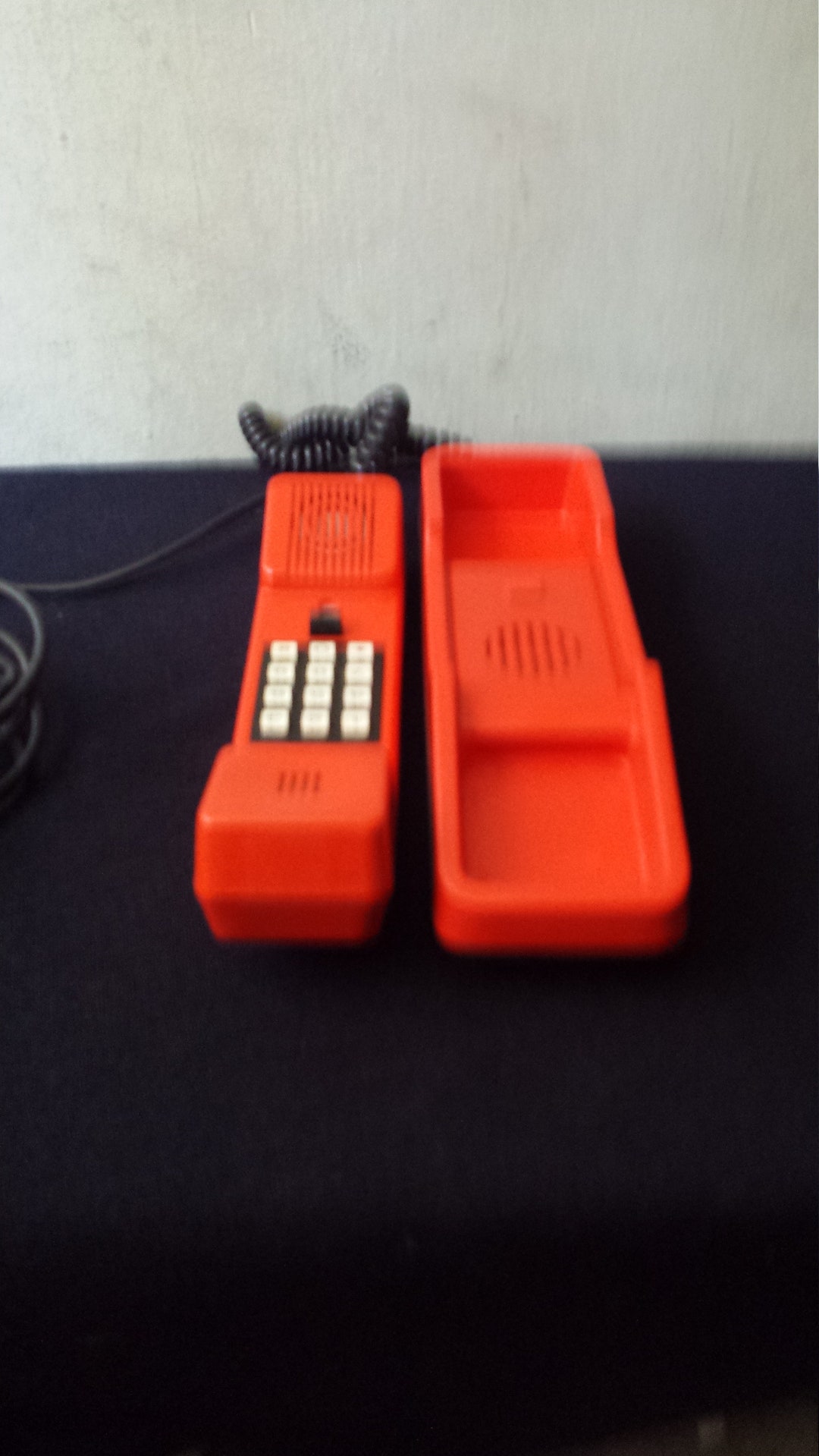 Vintage Orange Telephones, Button Telephone, Rectangular, Landline ...