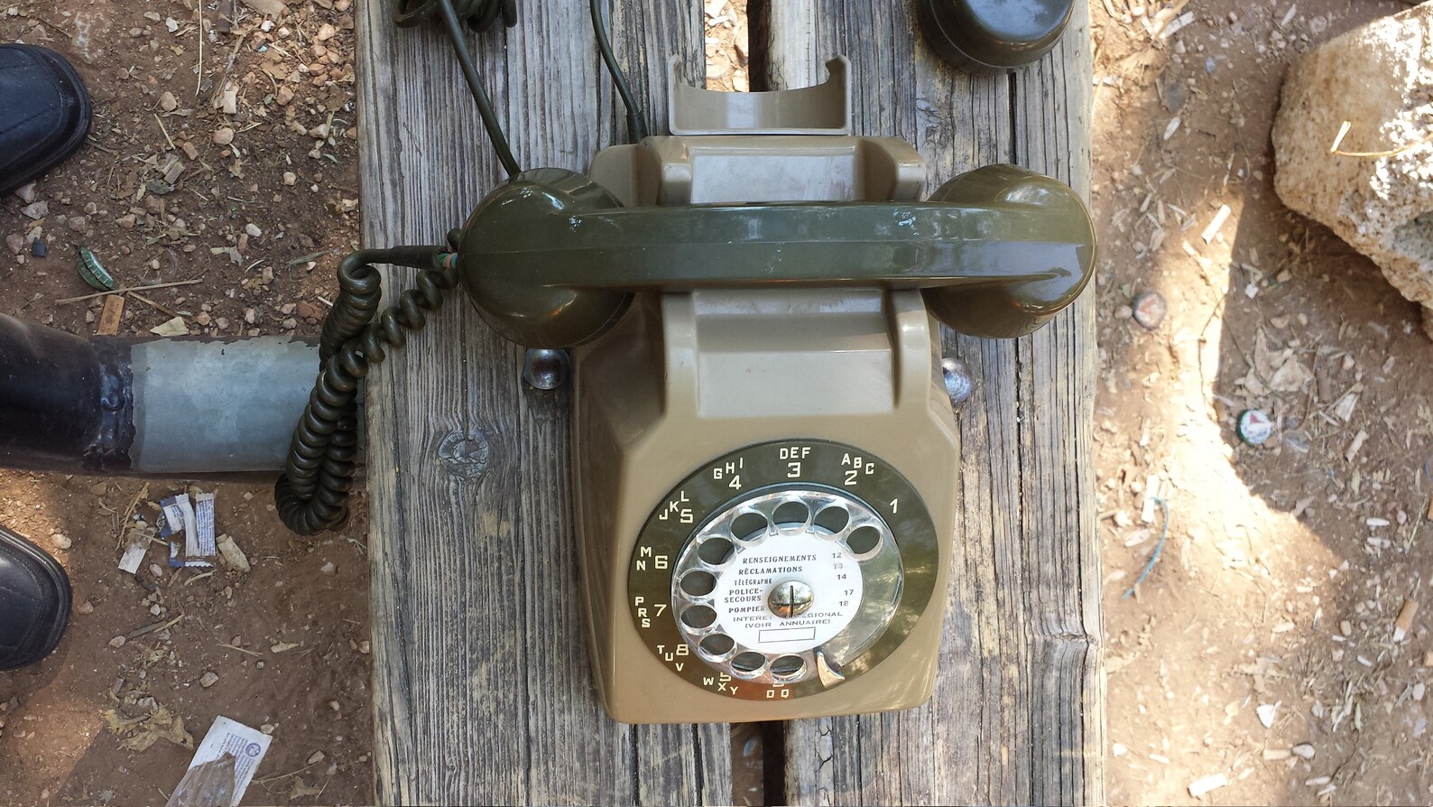 Vintage analog dial phone with two-tone khaki analog with | Etsy