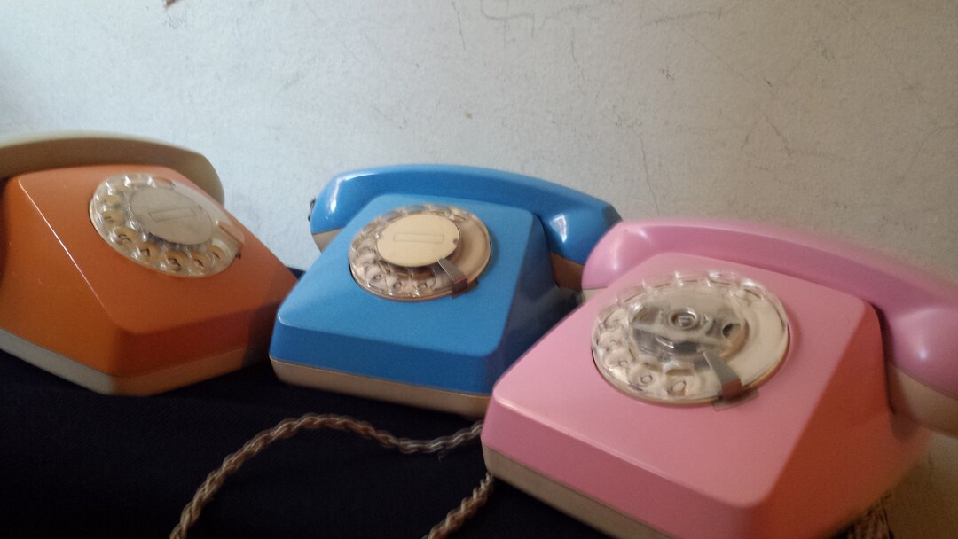 Custom-made - Lot 03 Vintage Telephones, on Order, Pink, Orange, Blue ...
