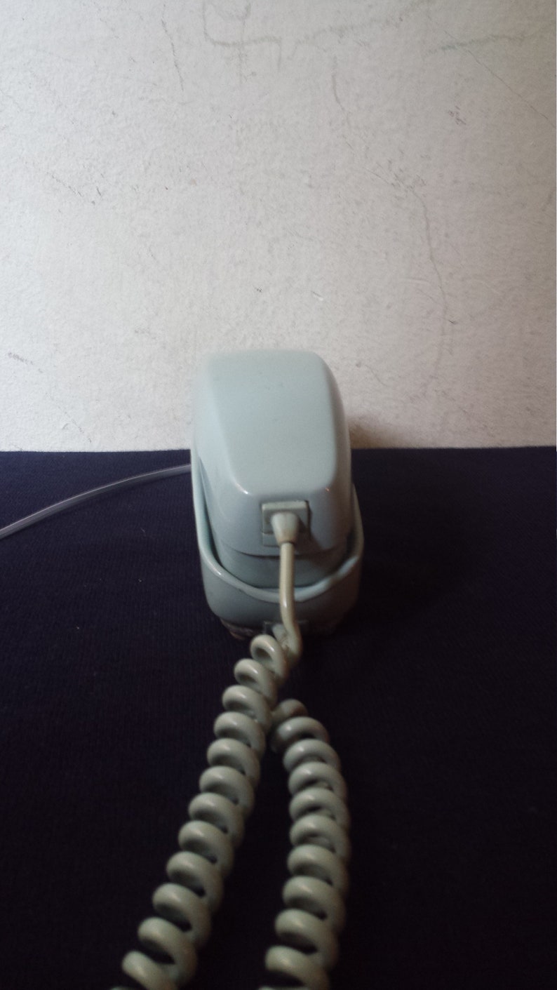 Working Vintage Manual Landline Telephone, Rectangular Green Color ...