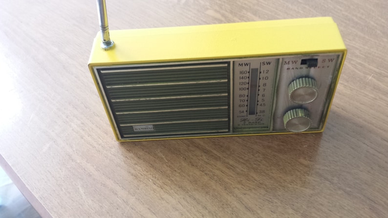 Vintage Rectangular Radio, With Yellow Colors, Vintage Radio, With 02 ...